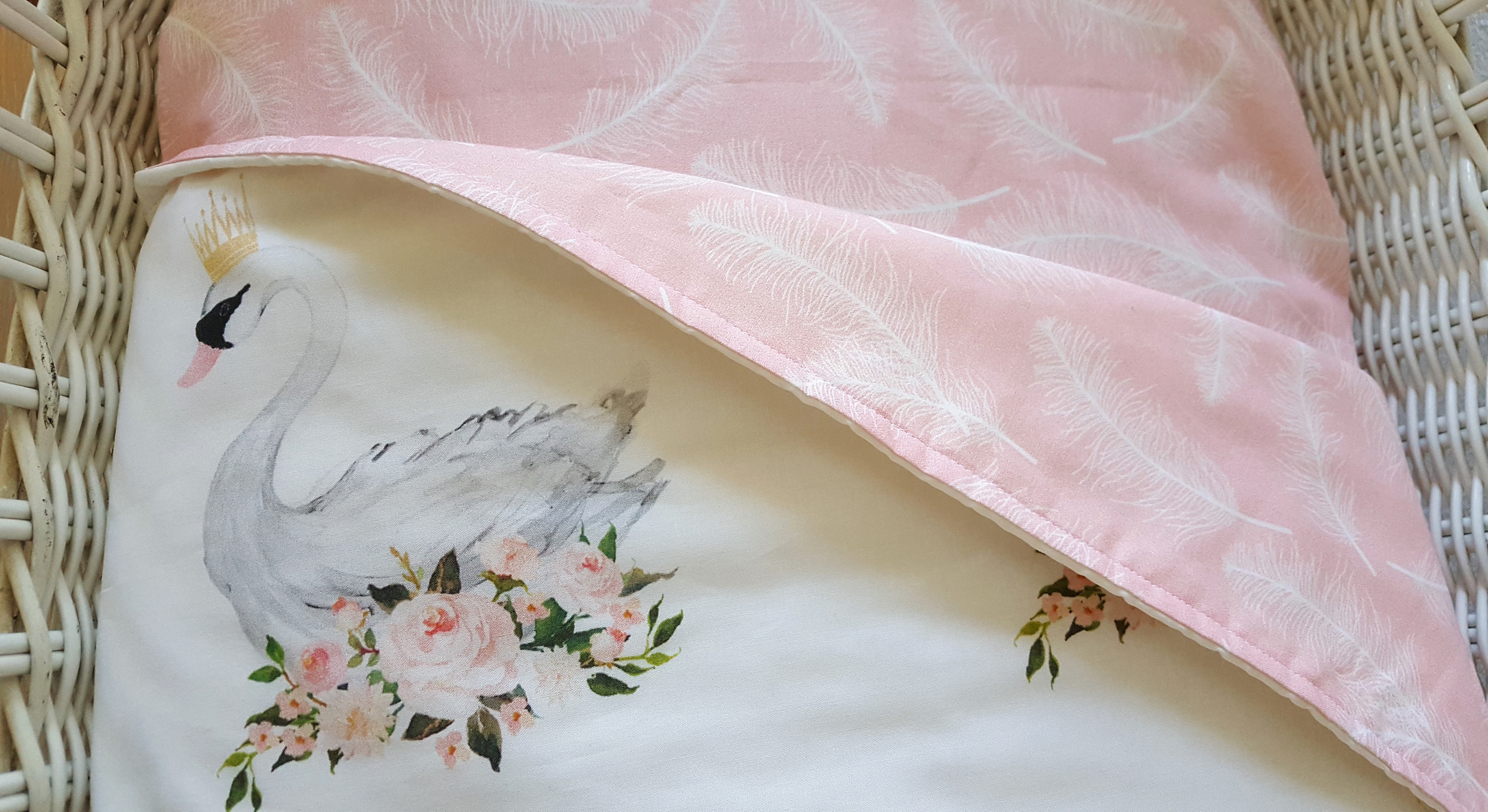 Swan Princess Cot Quilt for a Fairy Tale Nursery. Pink Crib - Etsy UK