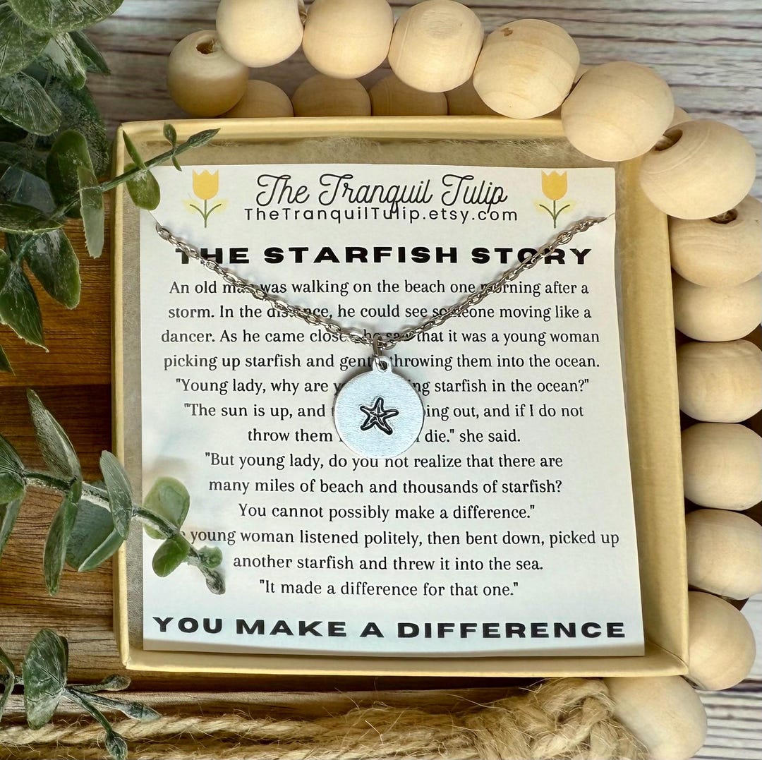 Starfish Necklace - Necklace & Card - Thank You Jewelry - You Make a ...
