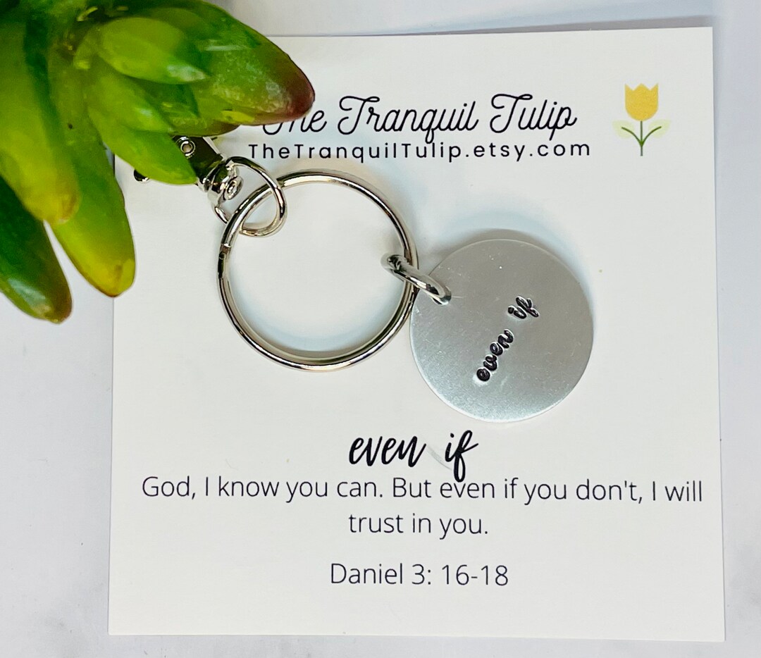 Even If Keychain Keychain with Encouragement Card - Etsy.de