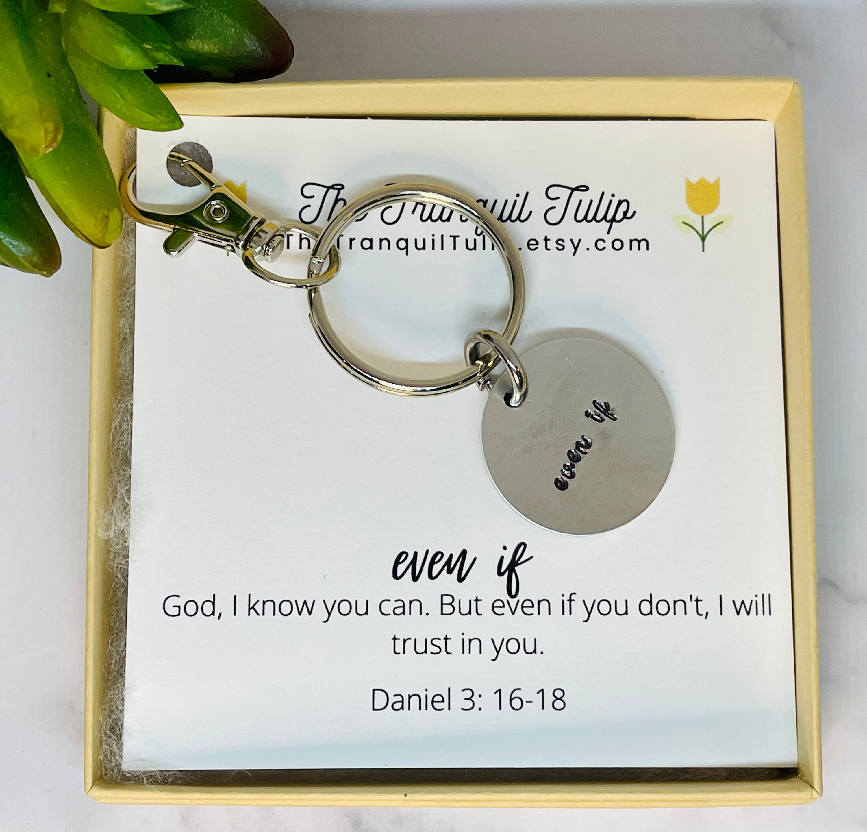 Even If Keychain Keychain with Encouragement Card - Etsy.de