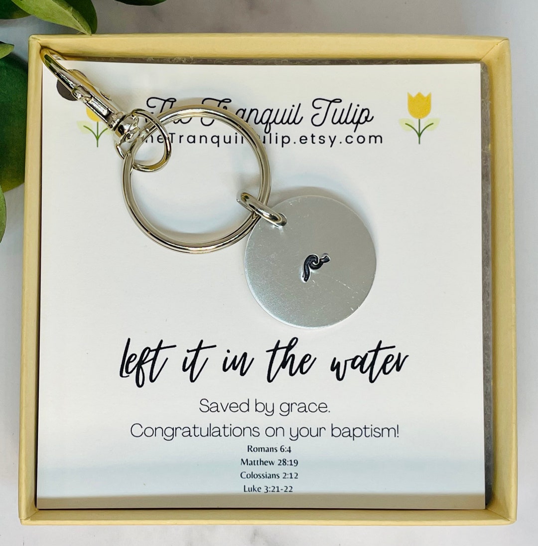 Baptism Gift - Baptism Keychain - Christian Jewelry - Wave Keychain ...