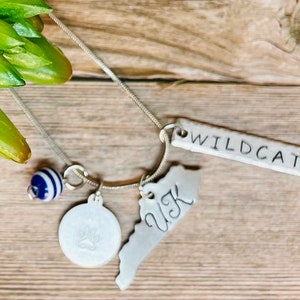 University of Kentucky UK Wildcats Hand Stamped Jewelry Metal Necklace ...