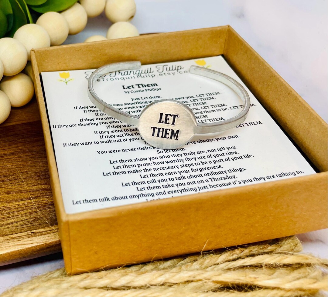Let Them Bracelet - Jewelry With Card - Encouragement Gift - Cuff ...