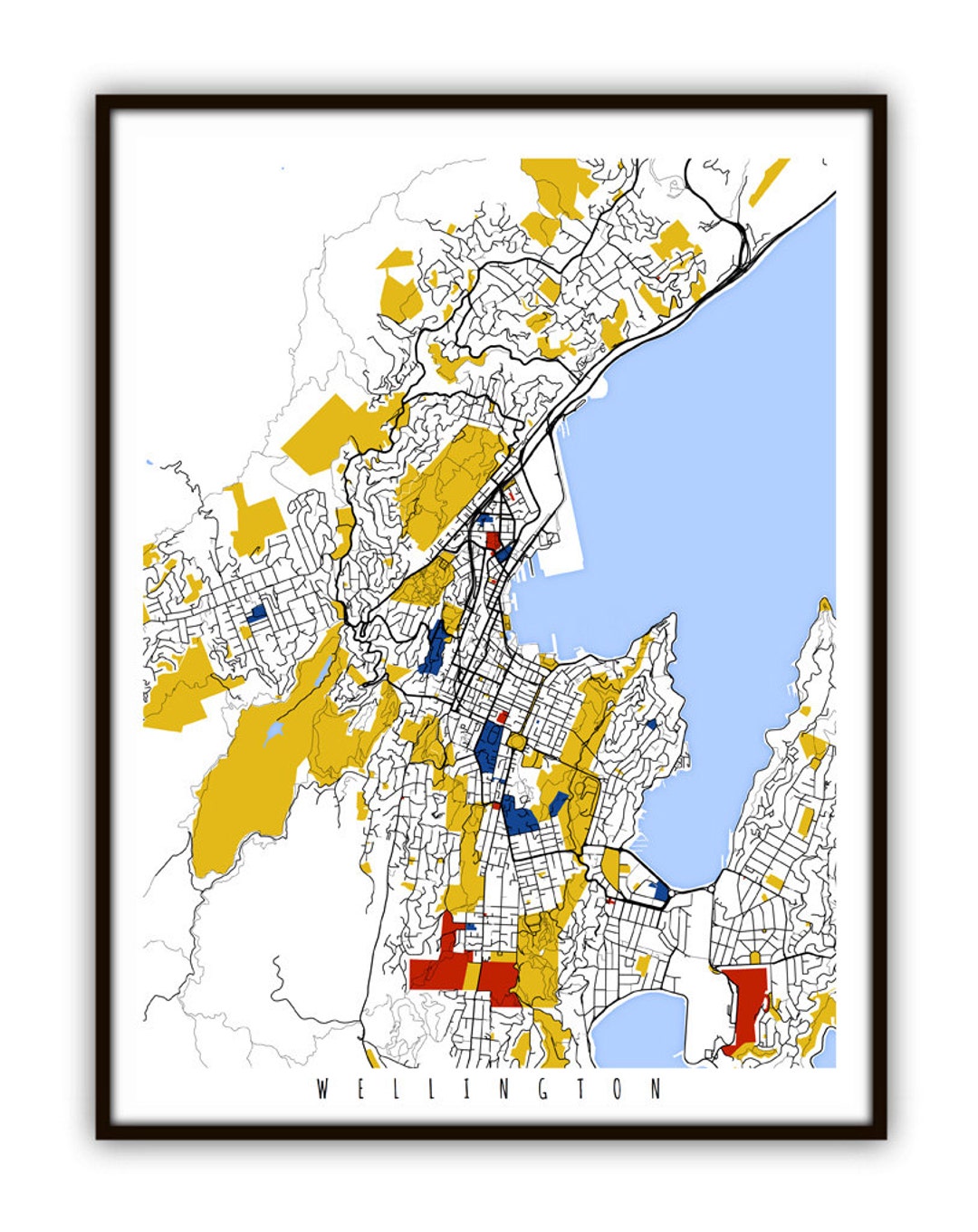 Wellington Map Art / Wellington, New Zealand Wall Art / Print / Poster ...