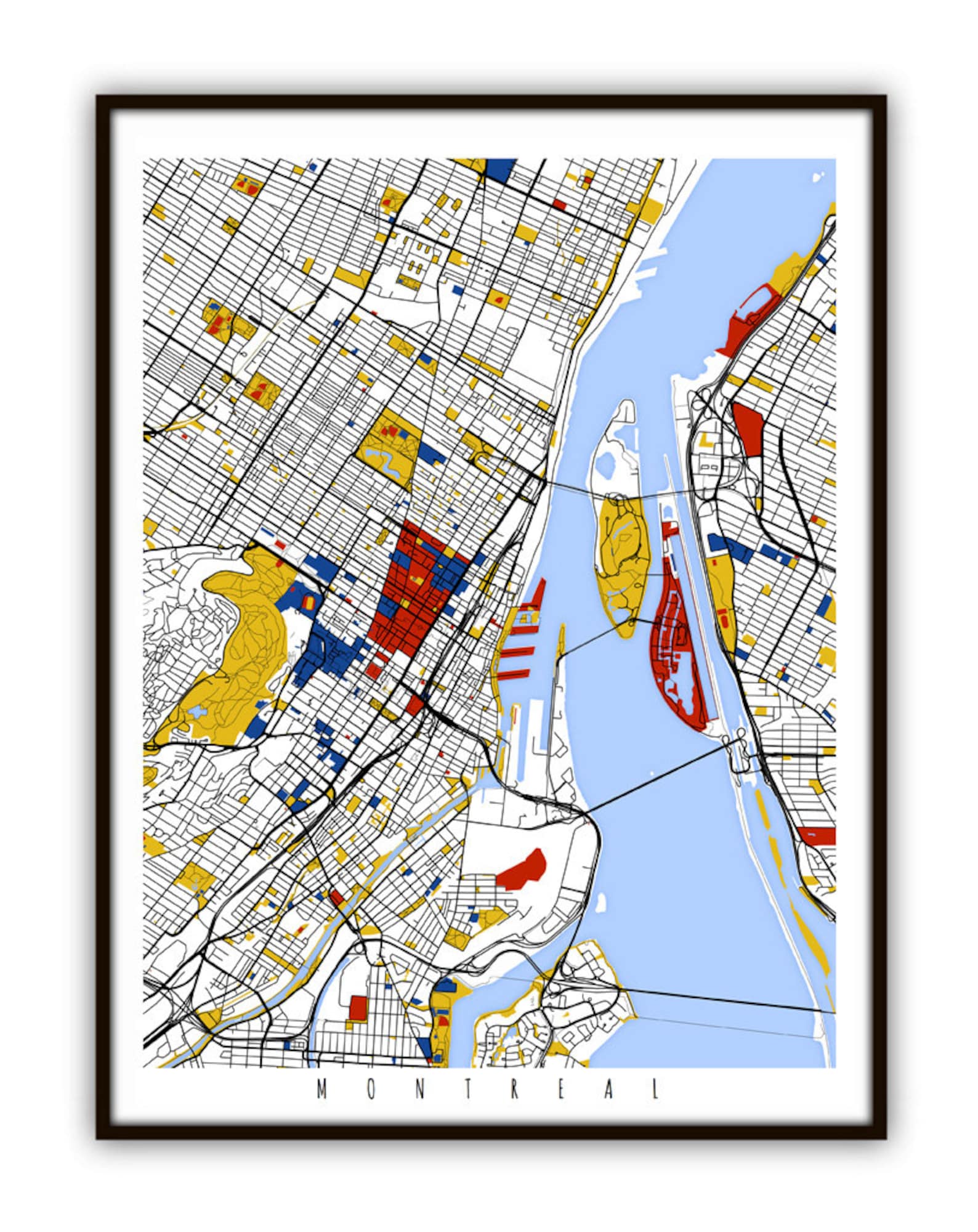 Montreal Map Art / Montreal, Canada Wall Art / Print / Poster / Modern ...