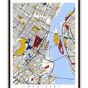 Montreal Map Art / Montreal, Canada Wall Art / Print / Poster / Modern ...