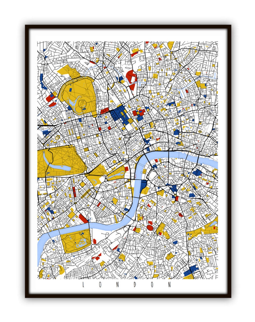 London Map Art / London, UK Wall Art / Print / Poster / Modern Home and ...