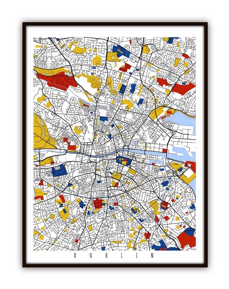 Dublin Map Art / Dublin, Ireland Wall Art / Print / Poster / Modern ...