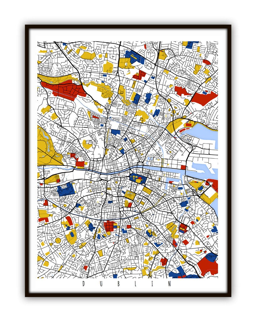 Dublin Map Art / Dublin Ireland Wall Art / Print / Poster / - Etsy