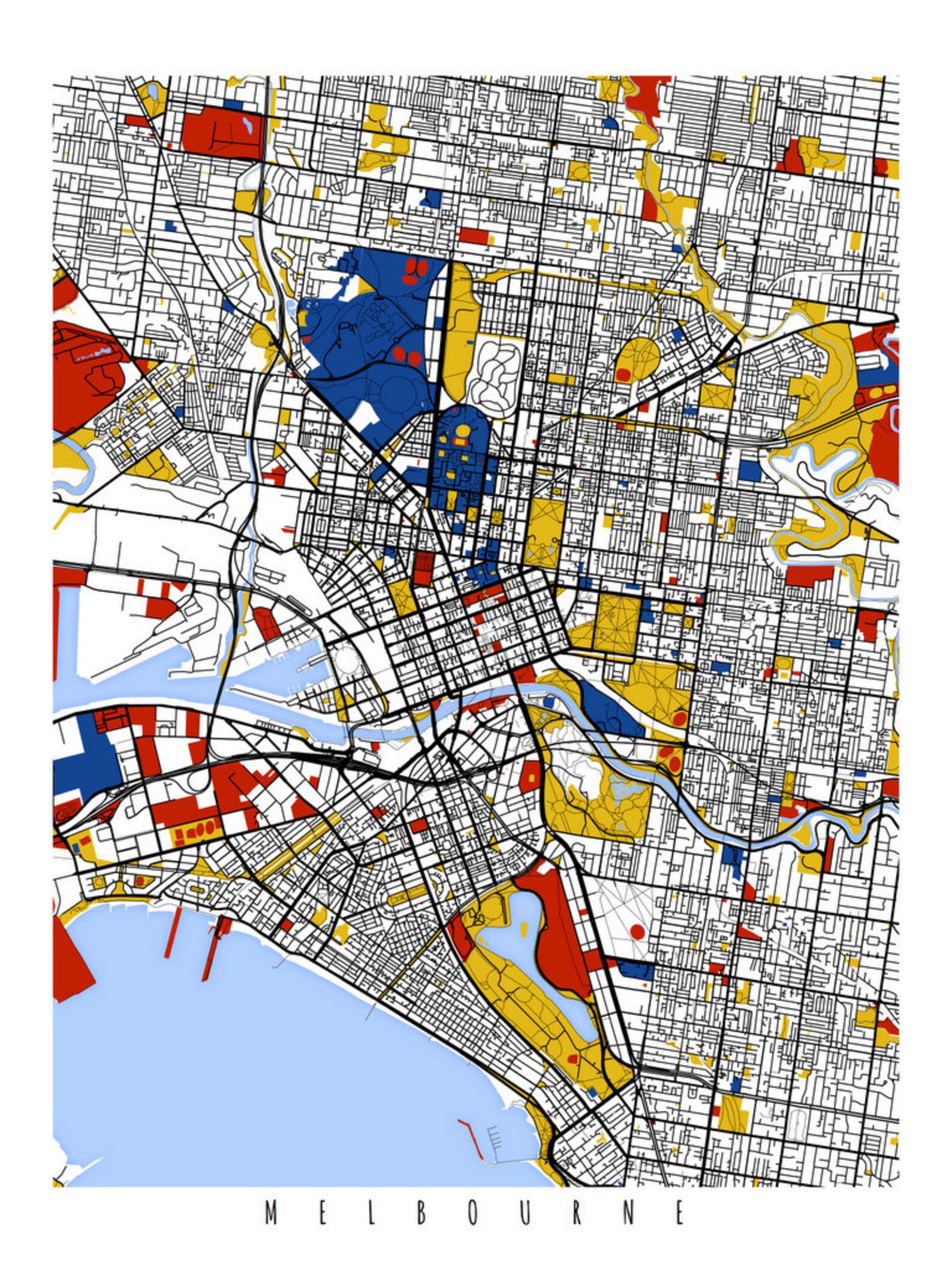 Melbourne Map Art / Melbourne, Australia Wall Art / Print / Poster ...
