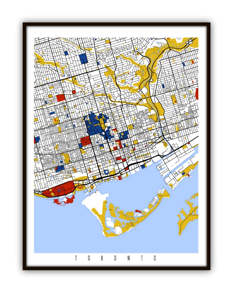 Toronto Map Art / Toronto, Canada Wall Art / Print / Poster / Modern ...