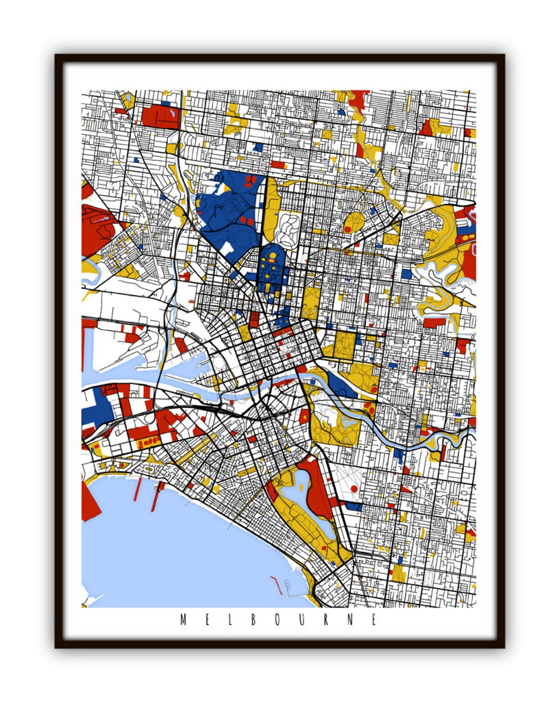 Melbourne Map Art / Melbourne, Australia Wall Art / Print / Poster ...