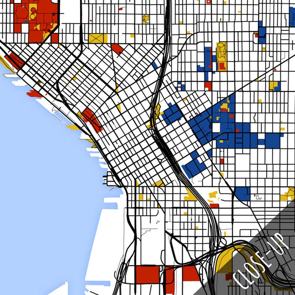 Seattle Map Art / Seattle Wall Art / Print / Poster / Modern Home Decor ...