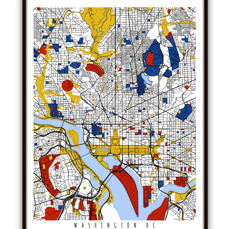 Washington Dc Map - Etsy