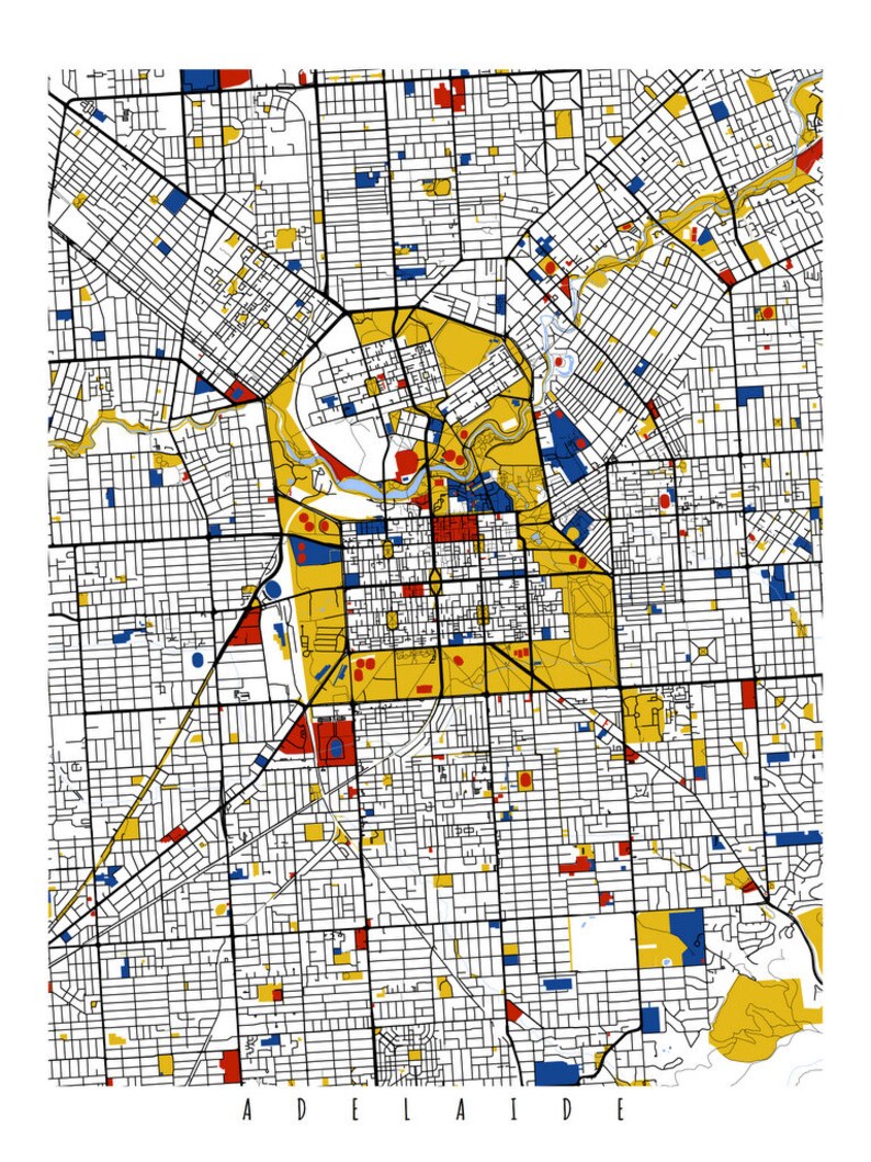 Adelaide Map Art / Adelaide, Australia Wall Art / Print / Poster ...