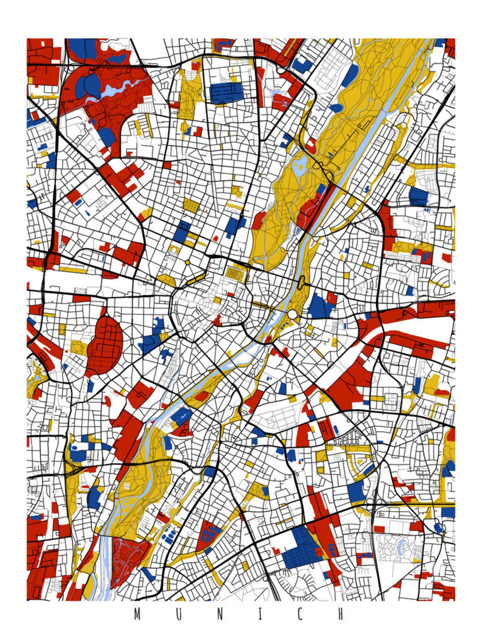 Munich Map Art / Munich, Germany Wall Art / Print / Poster / Modern ...