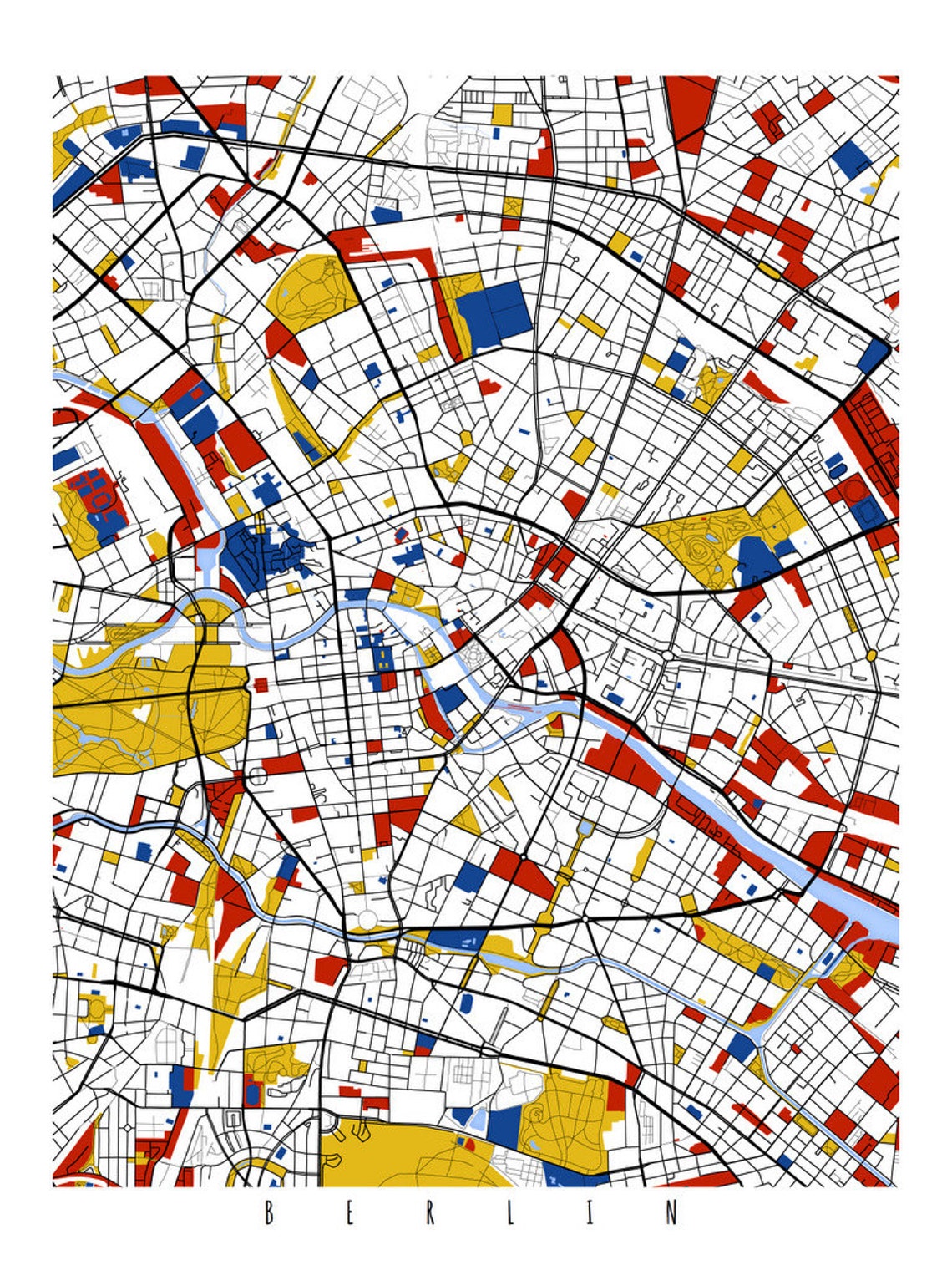 Berlin Map Art / Berlin, Germany Wall Art / Print / Poster / Modern ...