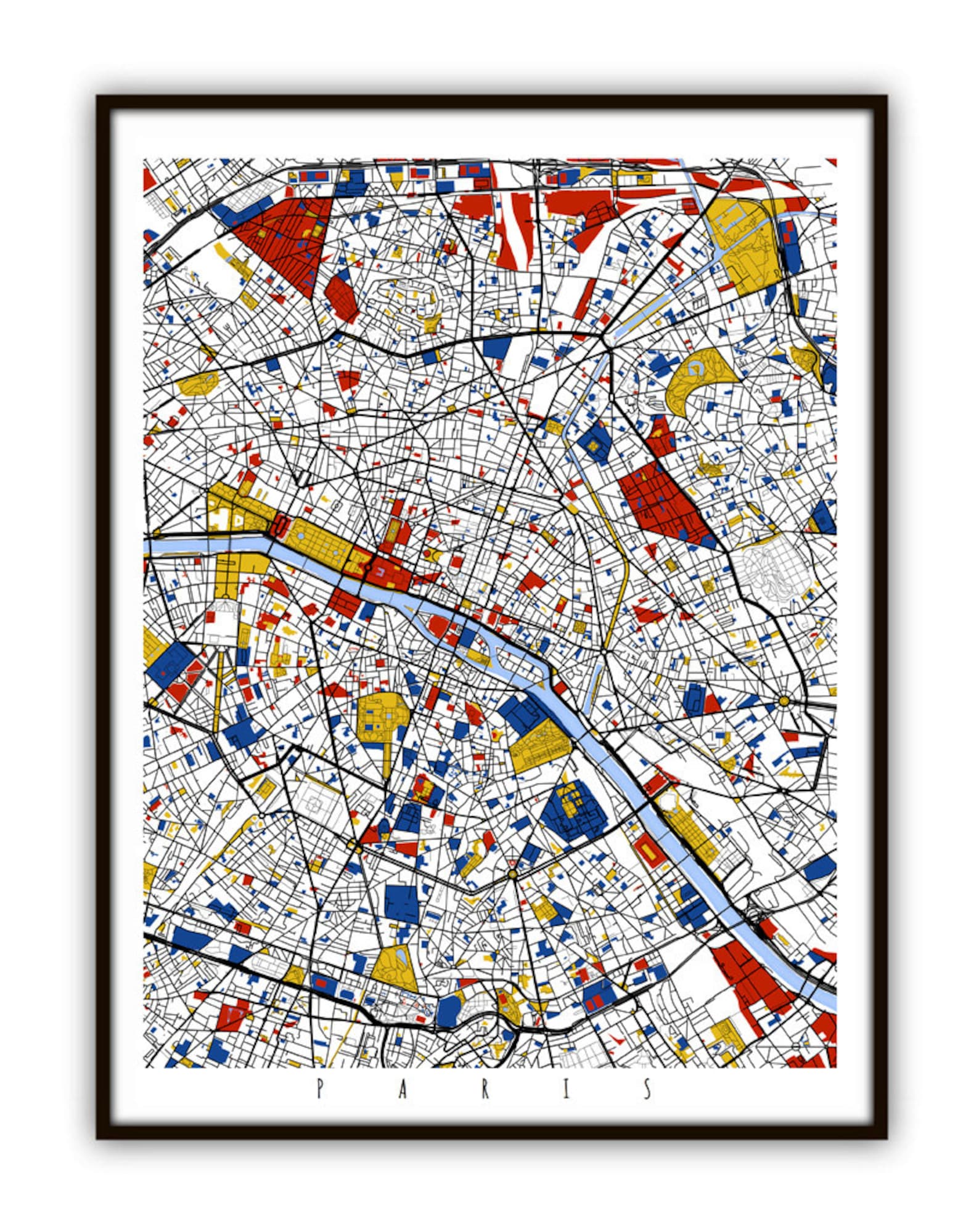 Paris Map Art / Paris, France Wall Art / Print / Poster / Modern Home ...