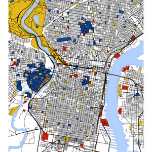Philadelphia Map Art / Philadelphia, Wall Decor / Print / Poster ...