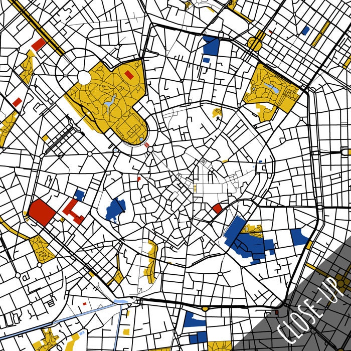 Milan Map Art / Milan, Italy Wall Art / Print / Poster / Modern ...