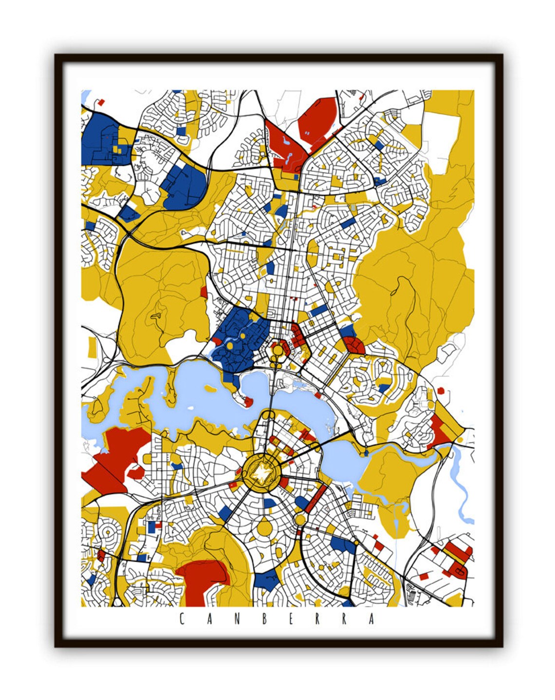 Canberra Map Art / Canberra, Australia Wall Art / Print / Poster ...