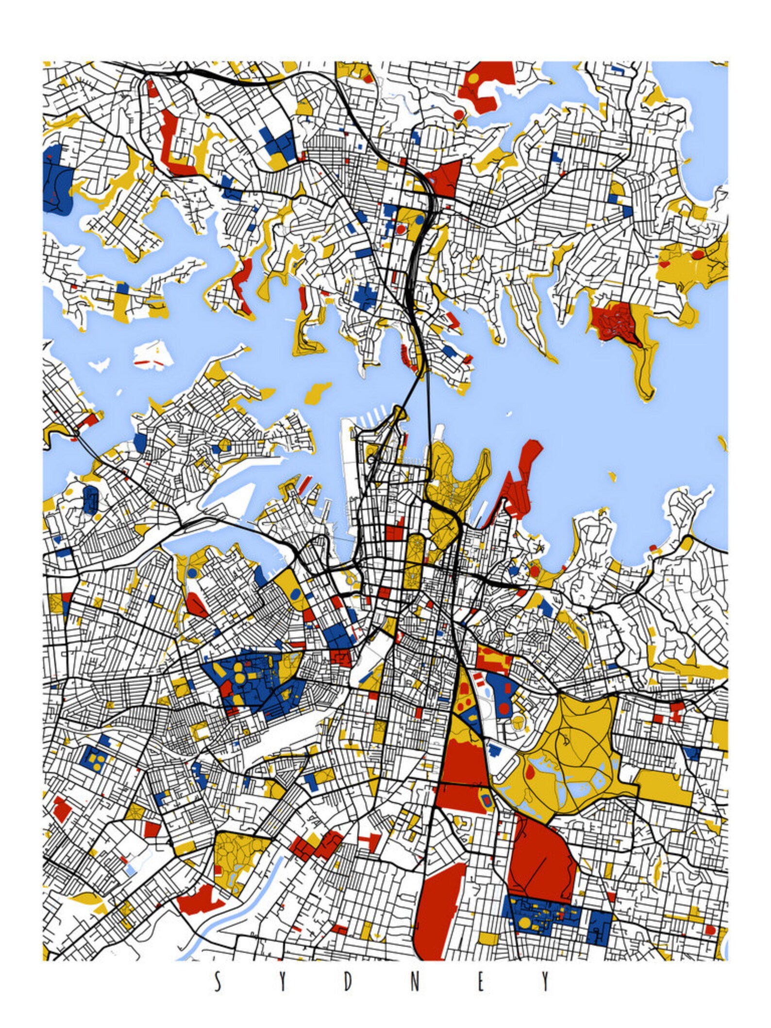 Sydney Map Art / Sydney, Australia Wall Art / Print / Poster / Modern ...