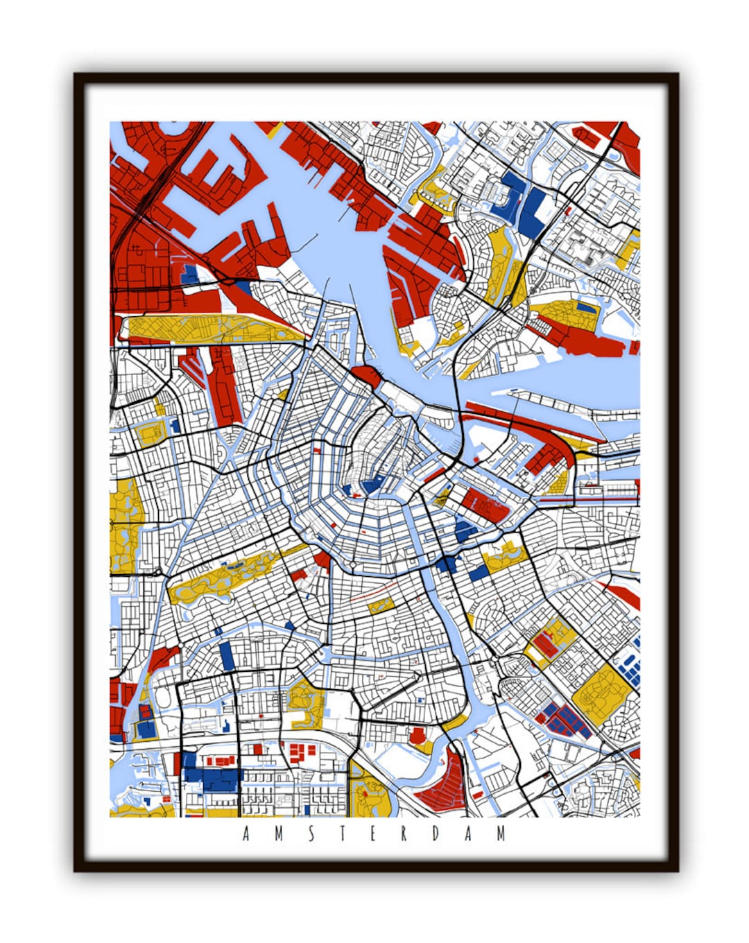 Amsterdam Map Art / Amsterdam, Netherlands Wall Art / Print / Poster ...