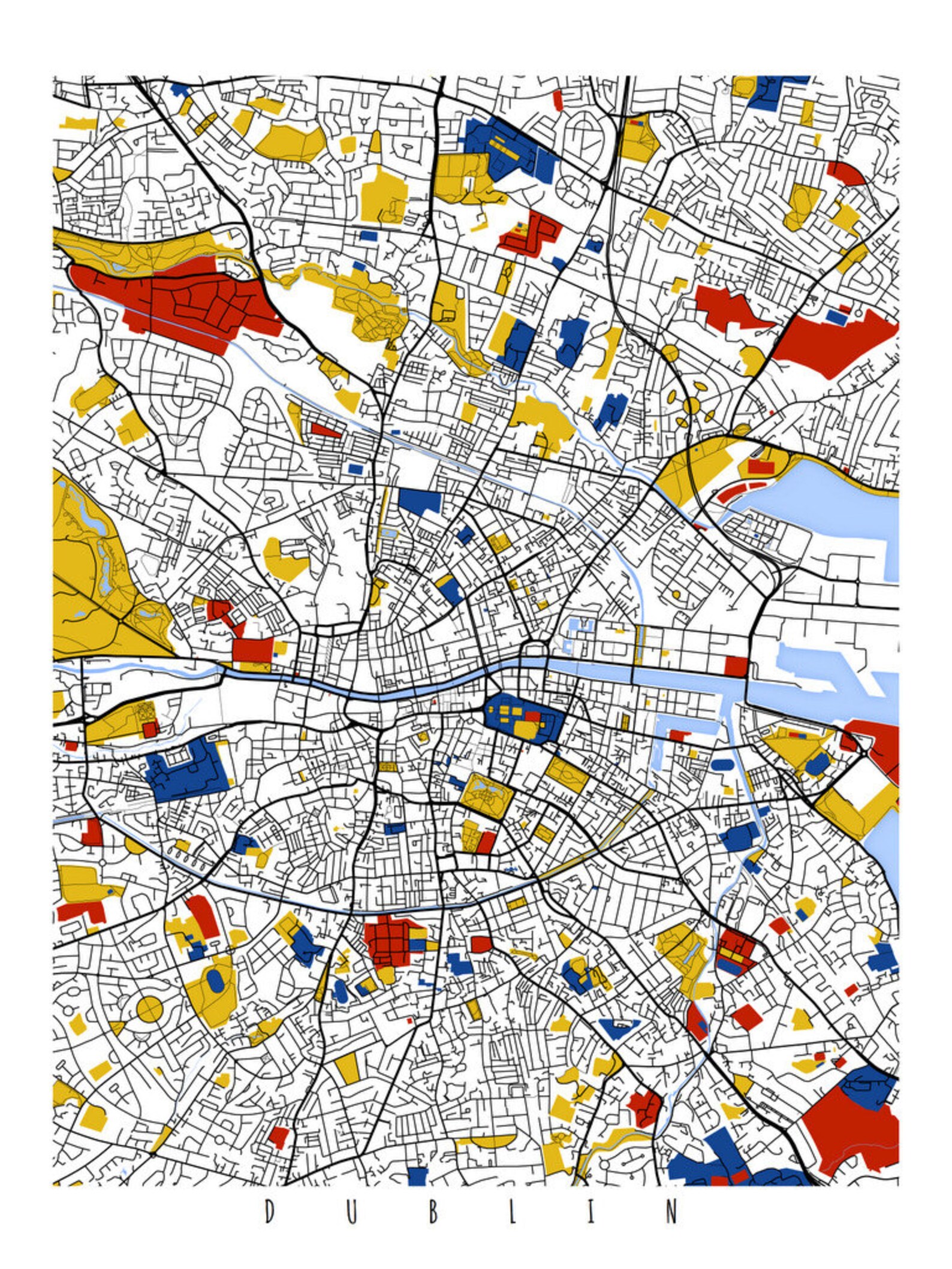 Dublin Map Art / Dublin, Ireland Wall Art / Print / Poster / Modern ...