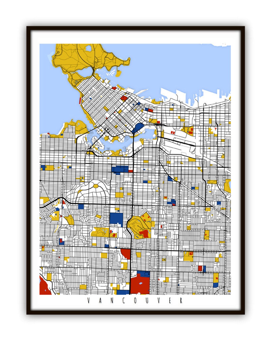 Vancouver Map Art / Vancouver, Canada Wall Art / Print / Poster ...