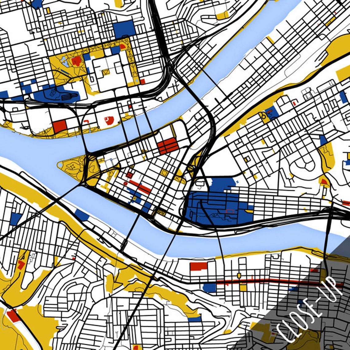 Pittsburgh Map Art / Pittsburgh Wall Art / Print / Poster / Modern Home ...