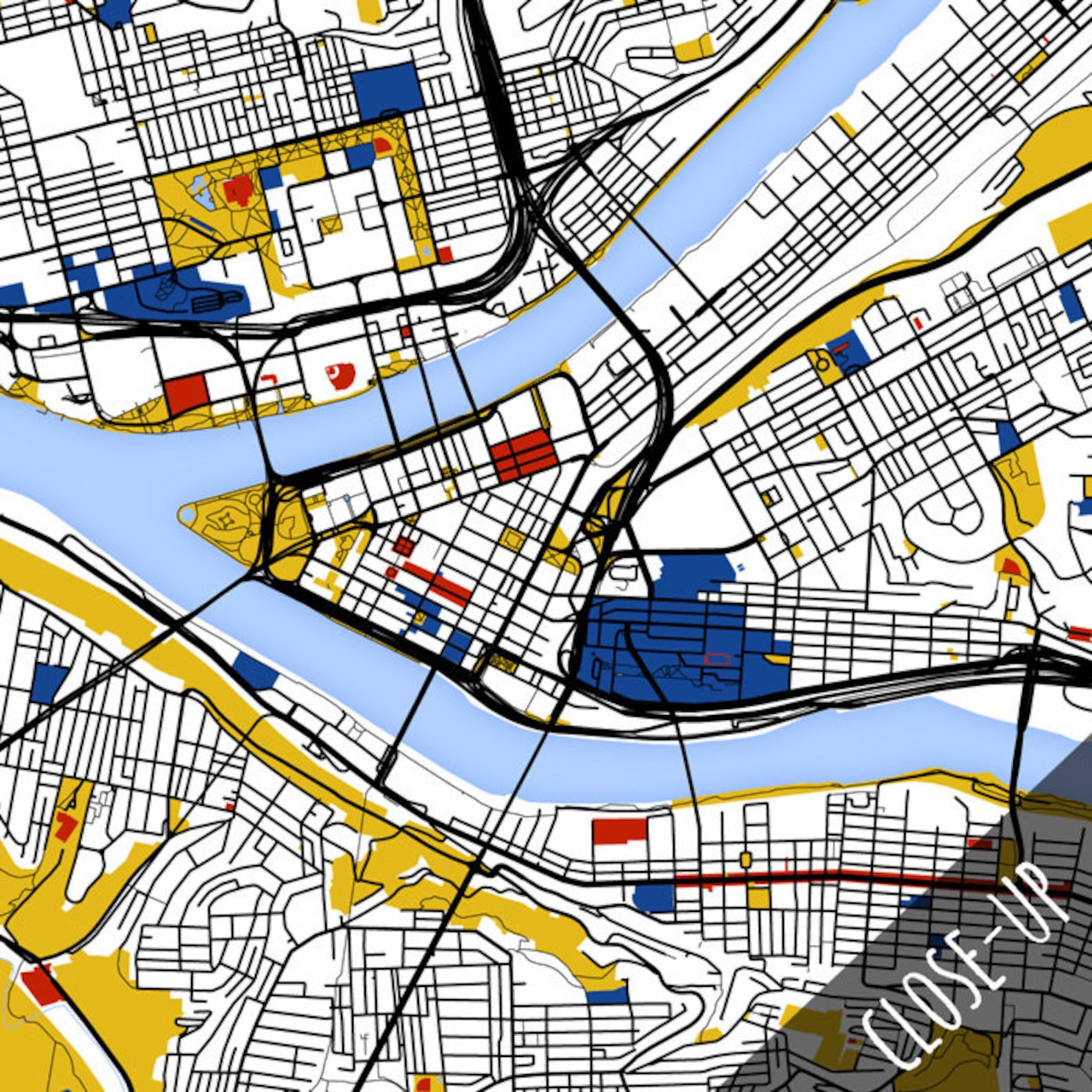 Pittsburgh Map Art / Pittsburgh Wall Art / Print / Poster / Modern Home ...