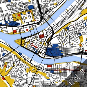 Pittsburgh Map Art / Pittsburgh Wall Art / Print / Poster / Modern Home ...
