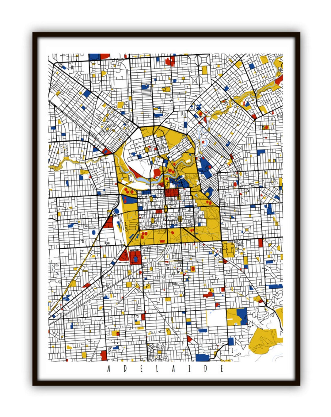 Adelaide Map Art / Adelaide, Australia Wall Art / Print / Poster ...