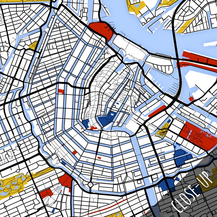 Amsterdam Map Art / Amsterdam, Netherlands Wall Art / Print / Poster ...