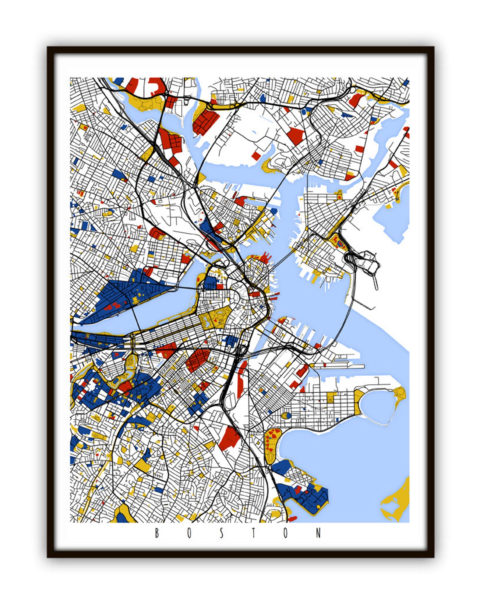 Boston Map Art / Boston, Massachusetts Wall Art / Print / Poster ...