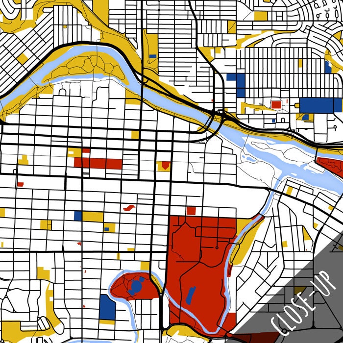 Calgary Map Art / Calgary Canada Wall Art / Print / Poster / - Etsy
