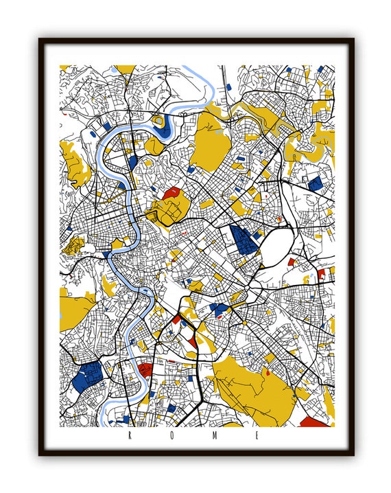 Wall Map Of Rome Italy Vintage Map Of Rome Roma Italy 1930 Old Map Of