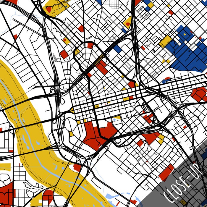 Dallas Map Art / Dallas, Texas Wall Art / Print / Poster / Modern Home ...