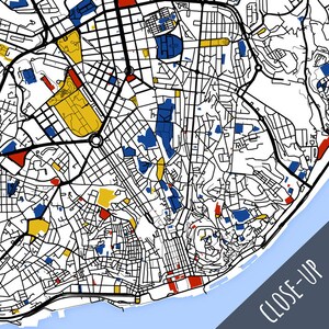 Lisbon Map Art / Lisbon, Portugal Wall Art / Print / Poster / Modern ...