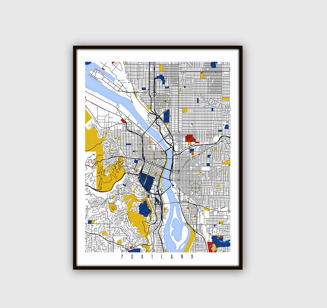 Portland Map Art / Oregon, Wall Art / Print / Poster / Modern Home and ...