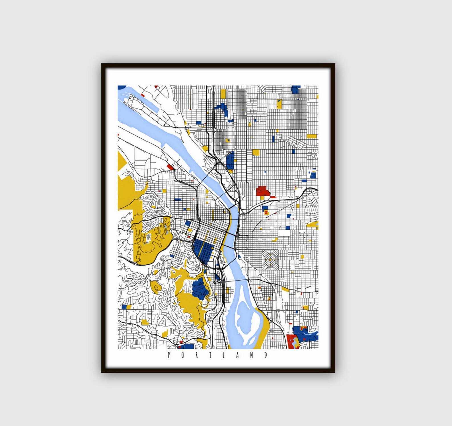 Portland Map Art / Oregon, Wall Art / Print / Poster / Modern Home and ...