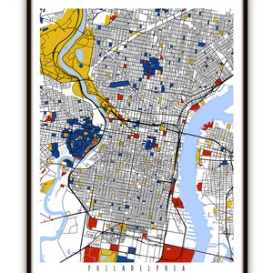 Philadelphia Map Art / Philadelphia, Wall Decor / Print / Poster ...