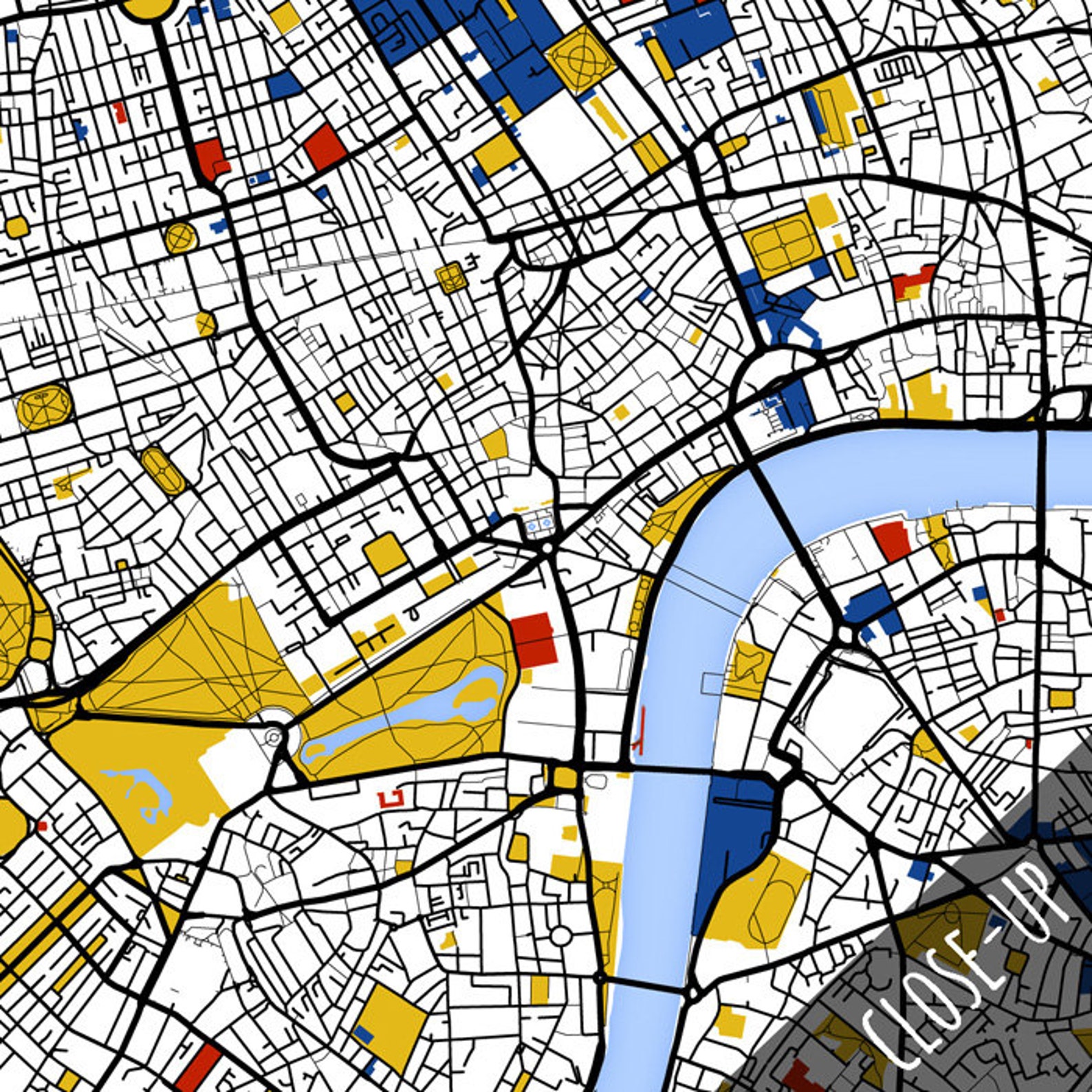 London Map Art / London, UK Wall Art / Print / Poster / Modern Home and ...
