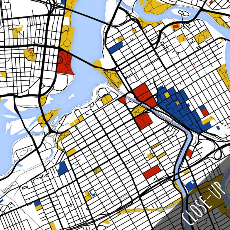 Ottawa Map Art / Ottawa, Canada Wall Art / Print / Poster / Modern Home ...