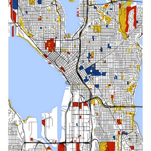 Seattle Map Art / Seattle Wall Art / Print / Poster / Modern Home Decor ...