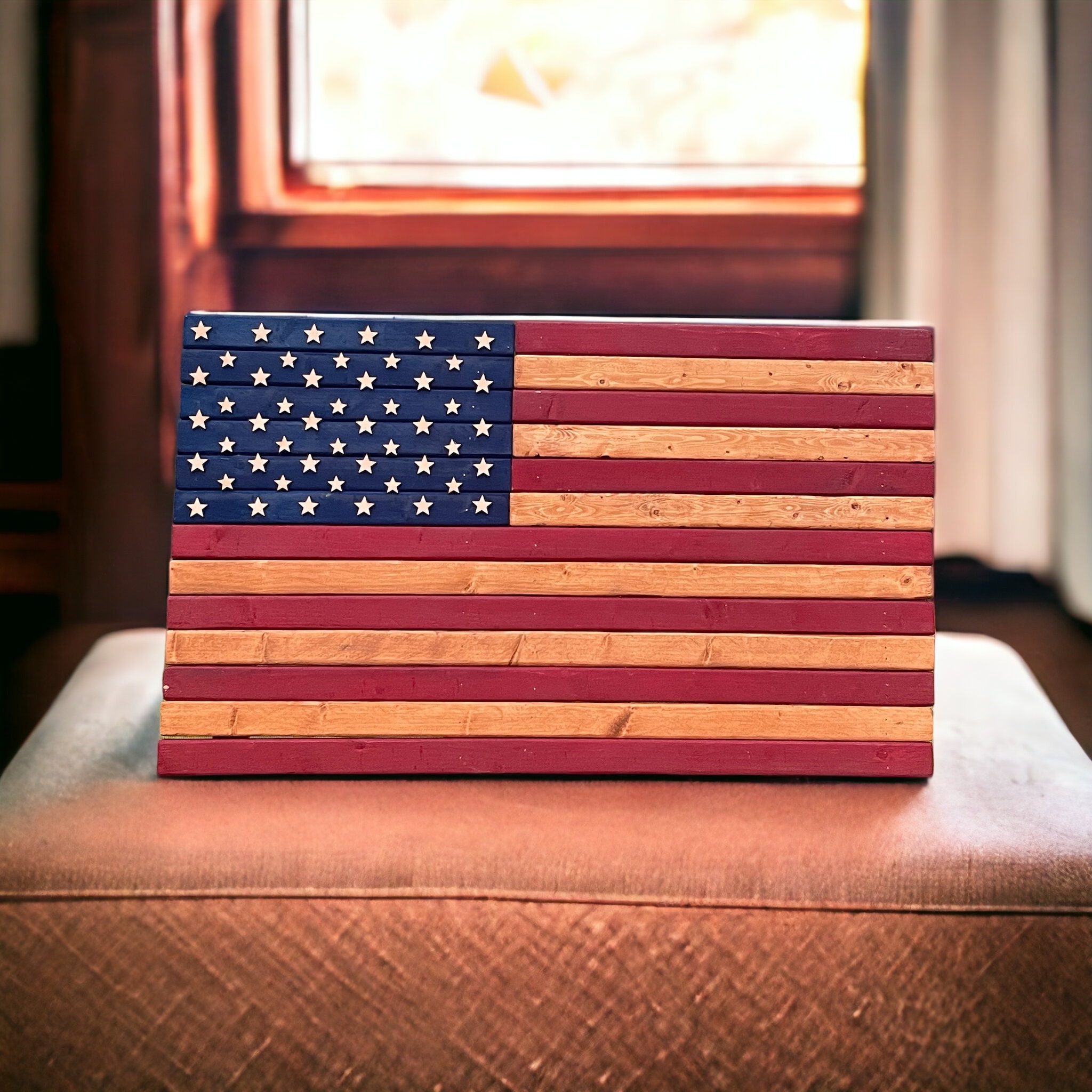 Handcrafted Wood American Flag - Any Color Pattern - Traditional Flag ...