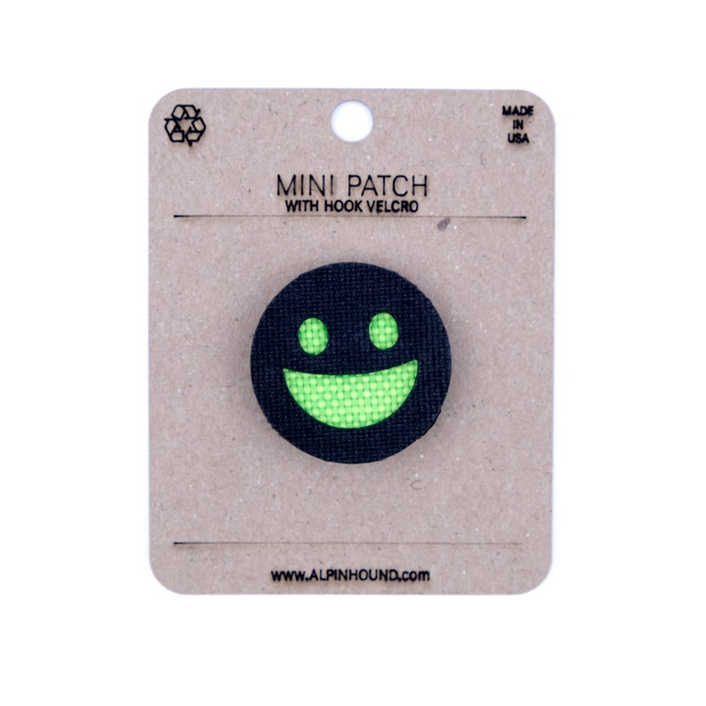 Mini Black and Neon Green Smiley Face Tactical Patch - Etsy
