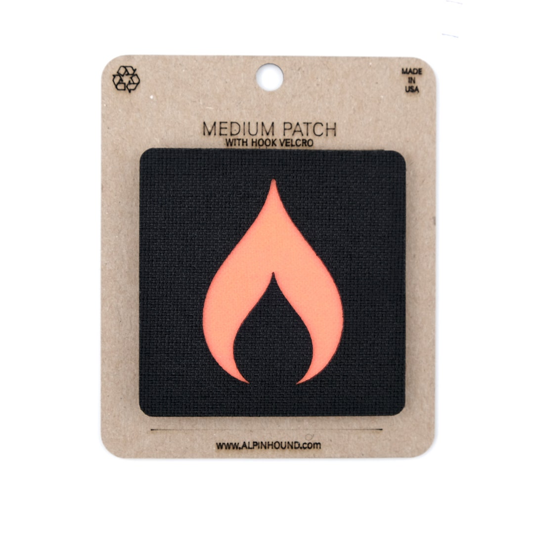 Medium Black and Reflective Orange Flame Tactical Patch - Etsy