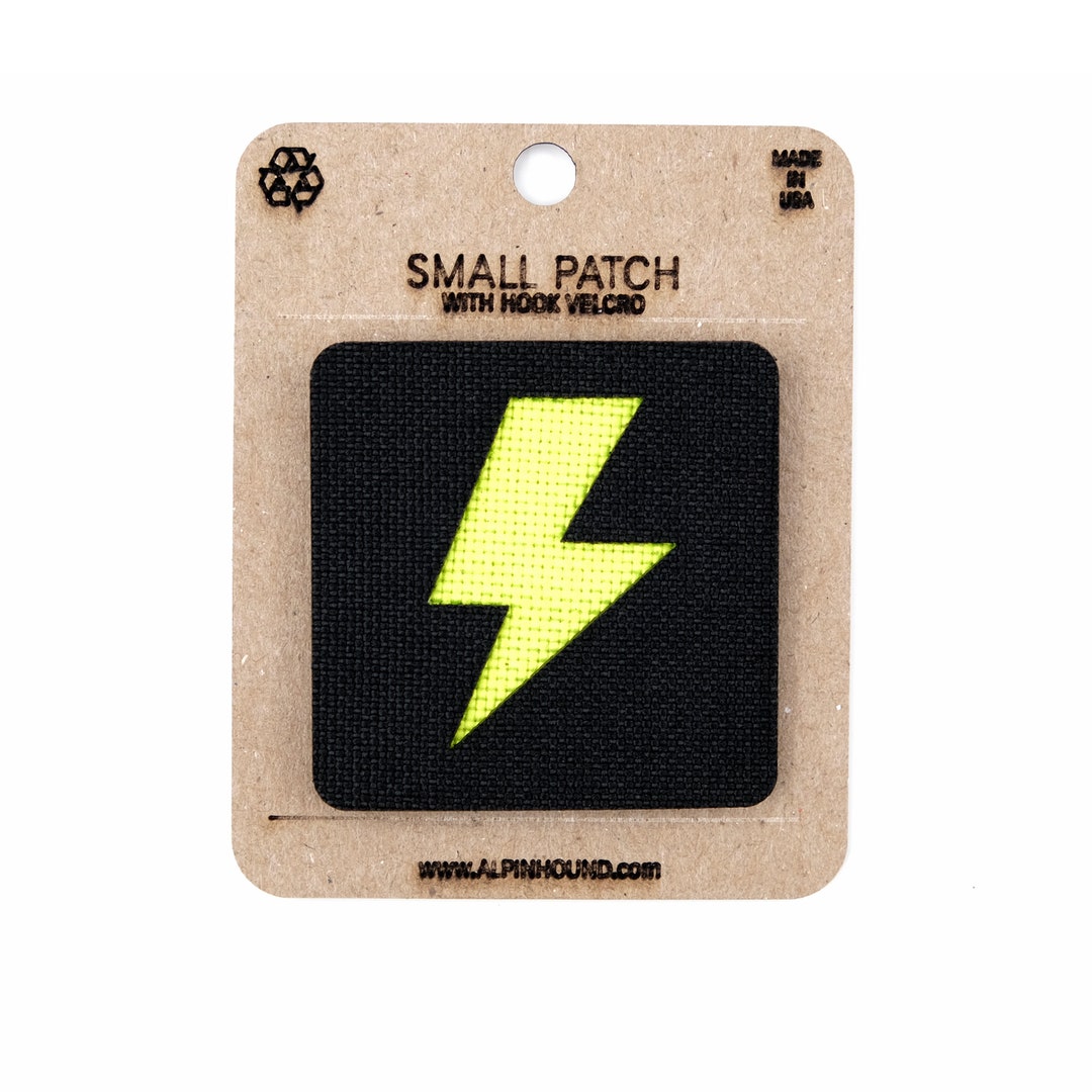 Small Black and Neon Yellow Lightning Bolt Tactical Patch - Etsy