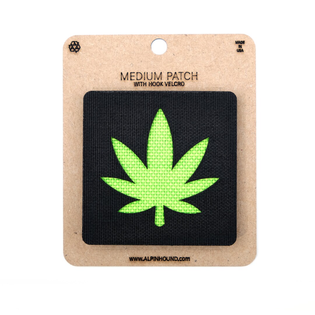 Medium Black and Neon Green Marijuana Tactical Patch - Etsy